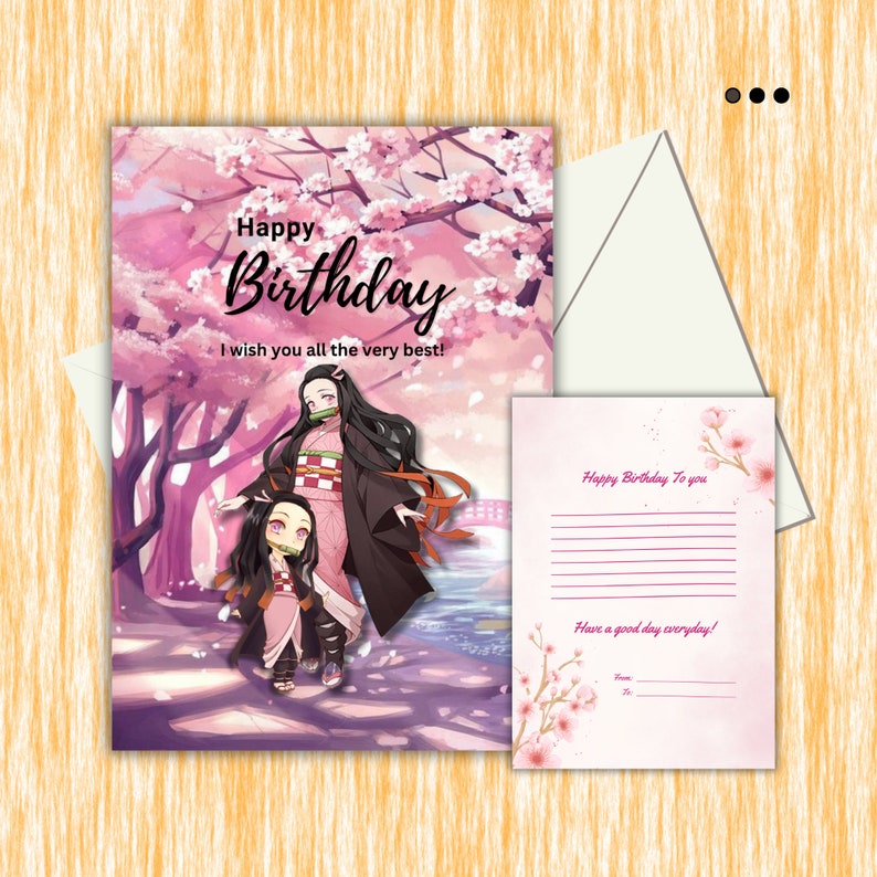 Demon Slayer I Nezuko I Anime Birthday Card I Kawaii I Cute Birthday ...