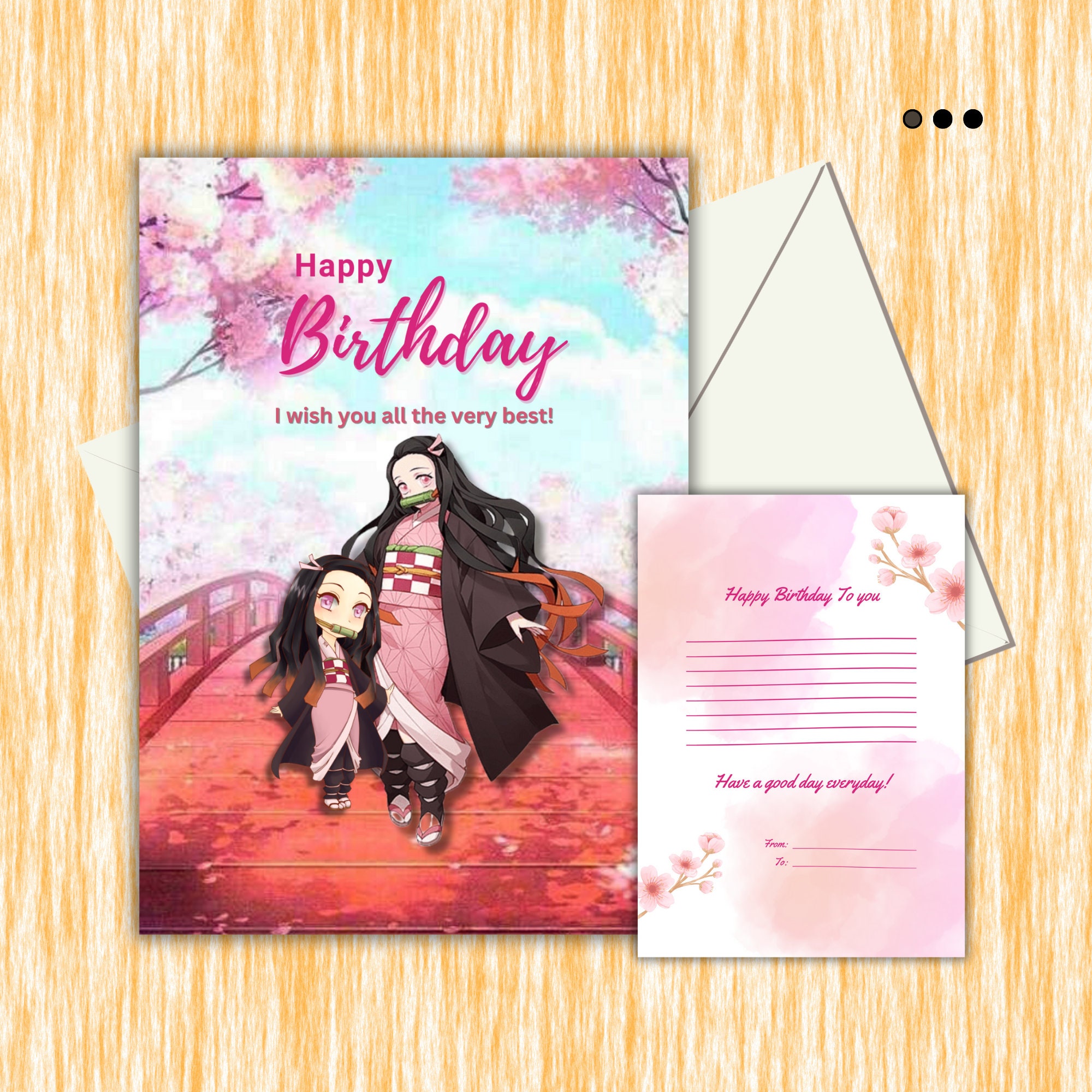 Demon Slayer I Nezuko I Anime Birthday Card I Kawaii I Cute Birthday ...