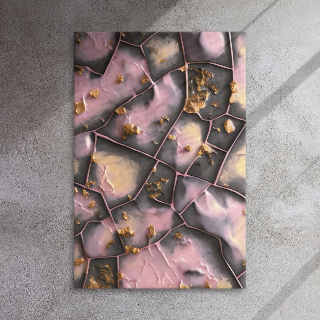 Pink and Gold Marble Print, Gold Marble Canvas, Gold Marble Print, Pink ...