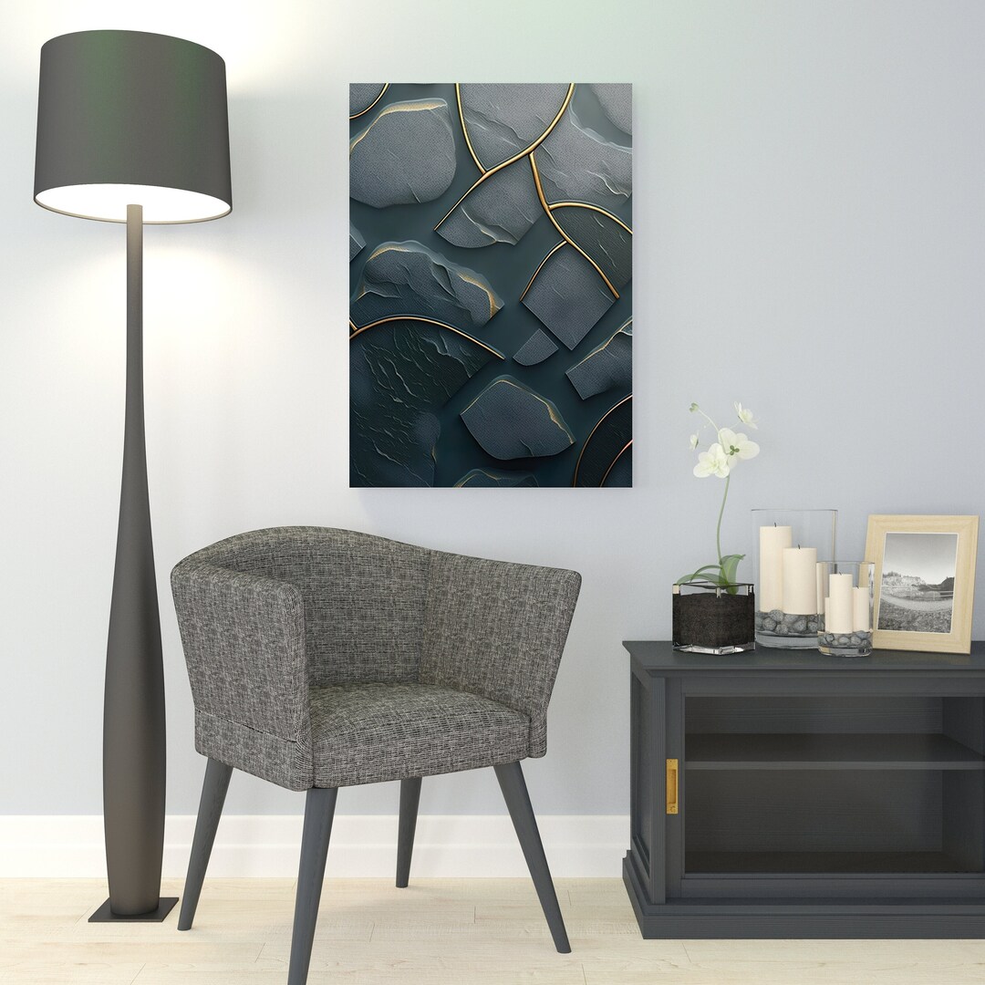 Grey and Gold Marble Print, Gold Marble Canvas, Gold Marble Print, Gray ...