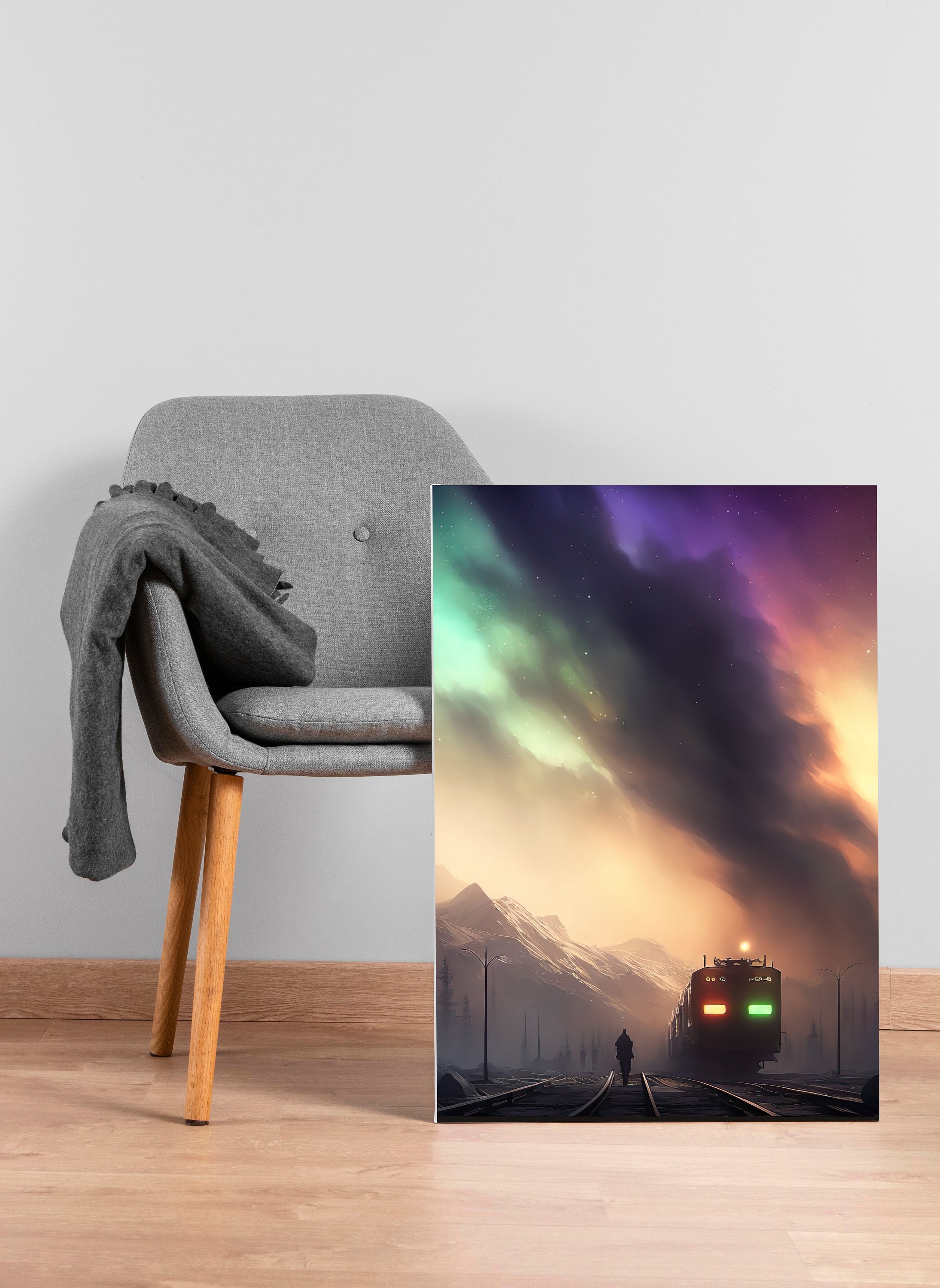 Aurora Borealis, Northern Lights Over Train in Canada, Northern Lights ...