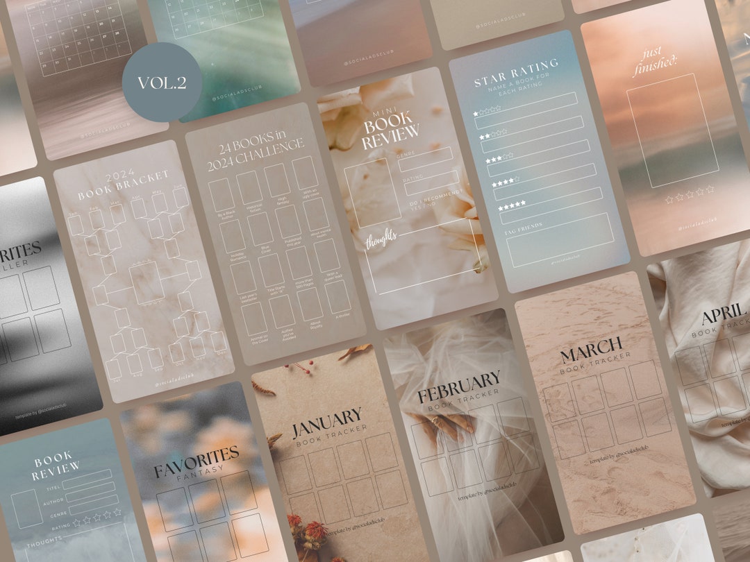 Vol.2 Bookstagram Story Instagram Templates Canva | Bookstagram Story ...