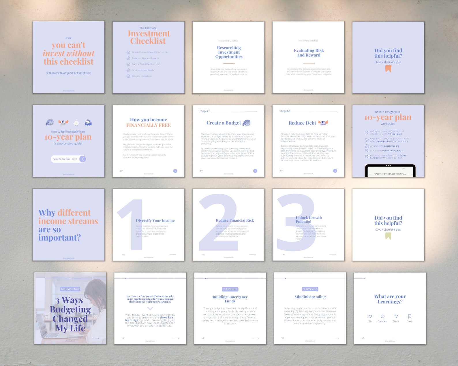 Finance Instagram Template Bundle for Canva | Money Instagram Post ...