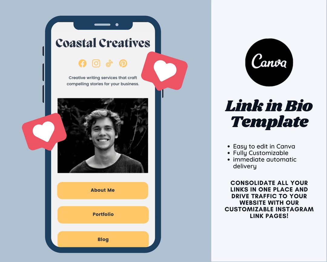 Link in Bio Template for Canva | Link Tree Alternative | Instagram ...
