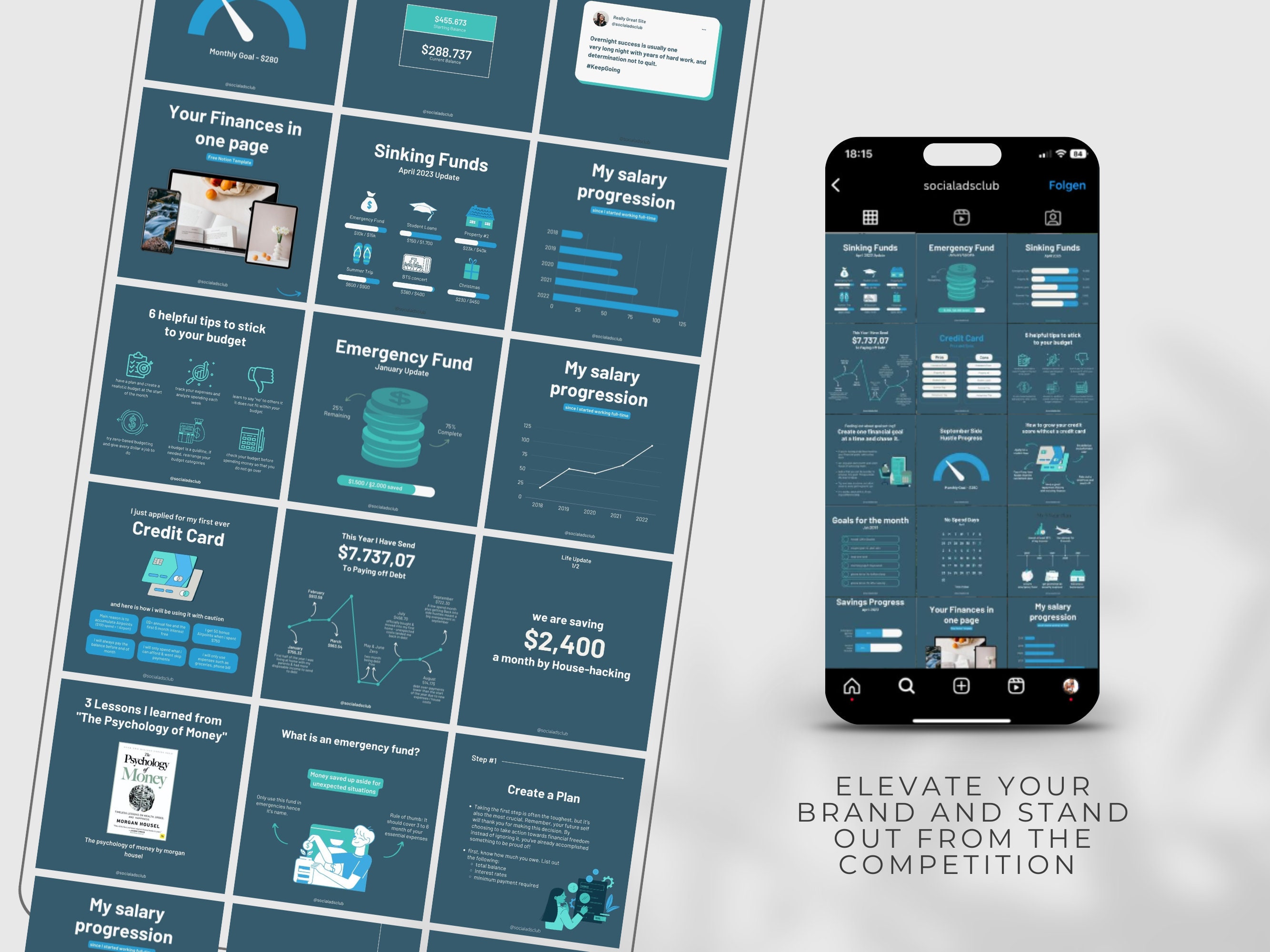 70 Finance Social Media Post Template for Canva Finance Coaching ...