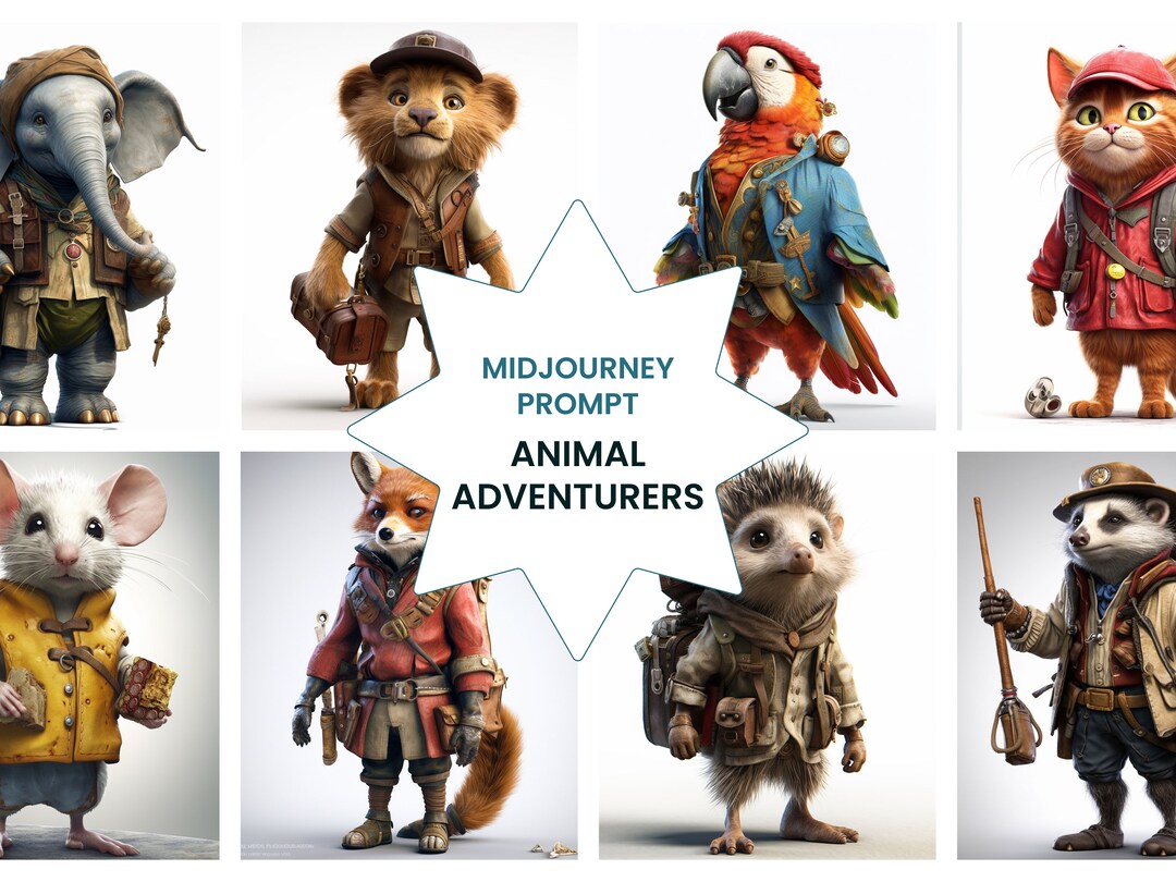 Midjourney Prompt for Cartoon Animal Adventurers, Best Midjourney ...