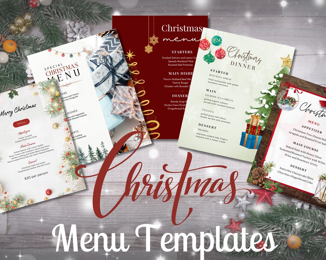 Christmas Food Menu Templates Edit and Print Canva Template Winter ...