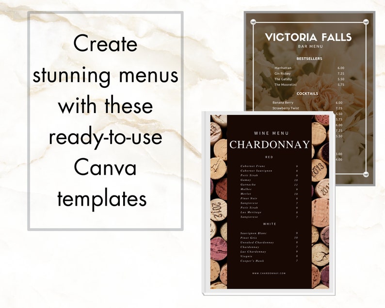 Menu Templates Wine Editable Printable Canva Menu Templates for Wine ...
