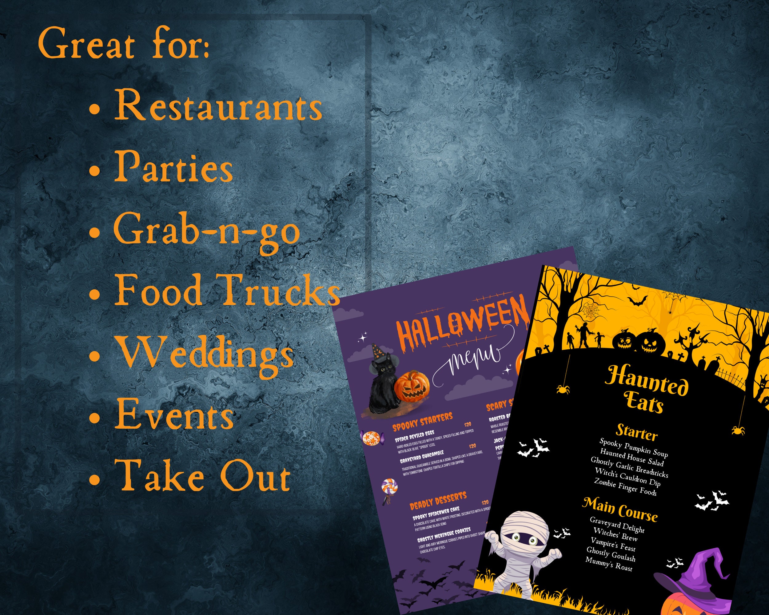 Halloween Menu Templates Printable Canva Templates for Halloween ...