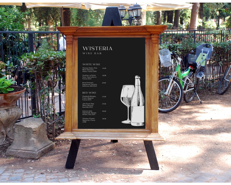Menu Templates Wine Editable Printable Canva Menu Templates for Wine ...