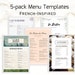 Menu Templates French Inspired Restaurant Bistro Menu Canva Templates ...