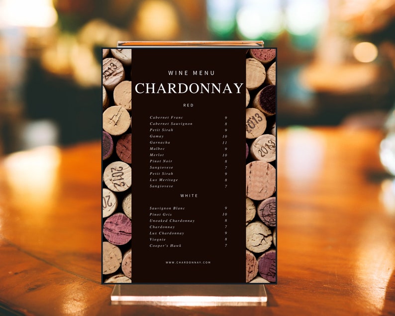 Menu Templates Wine Editable Printable Canva Menu Templates for Wine ...