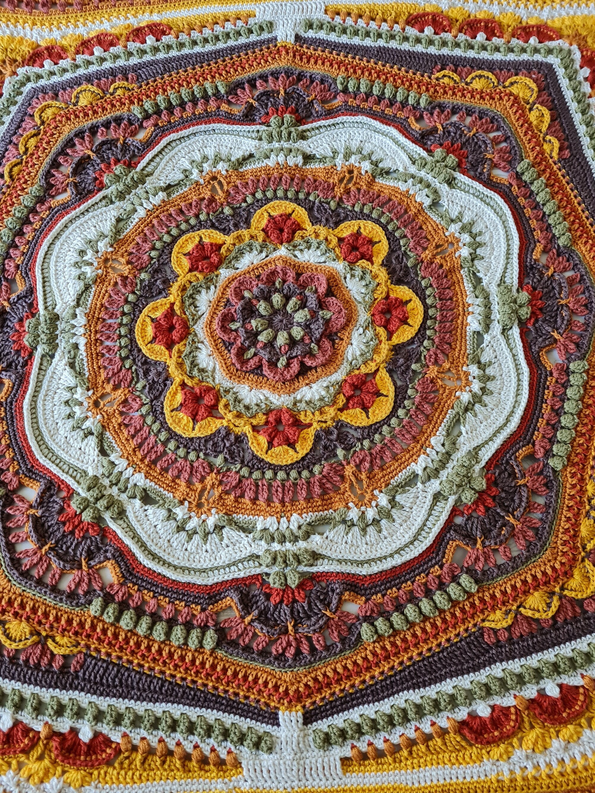 Flora De Flora Sunset Mandala Crochet Blanket - Etsy