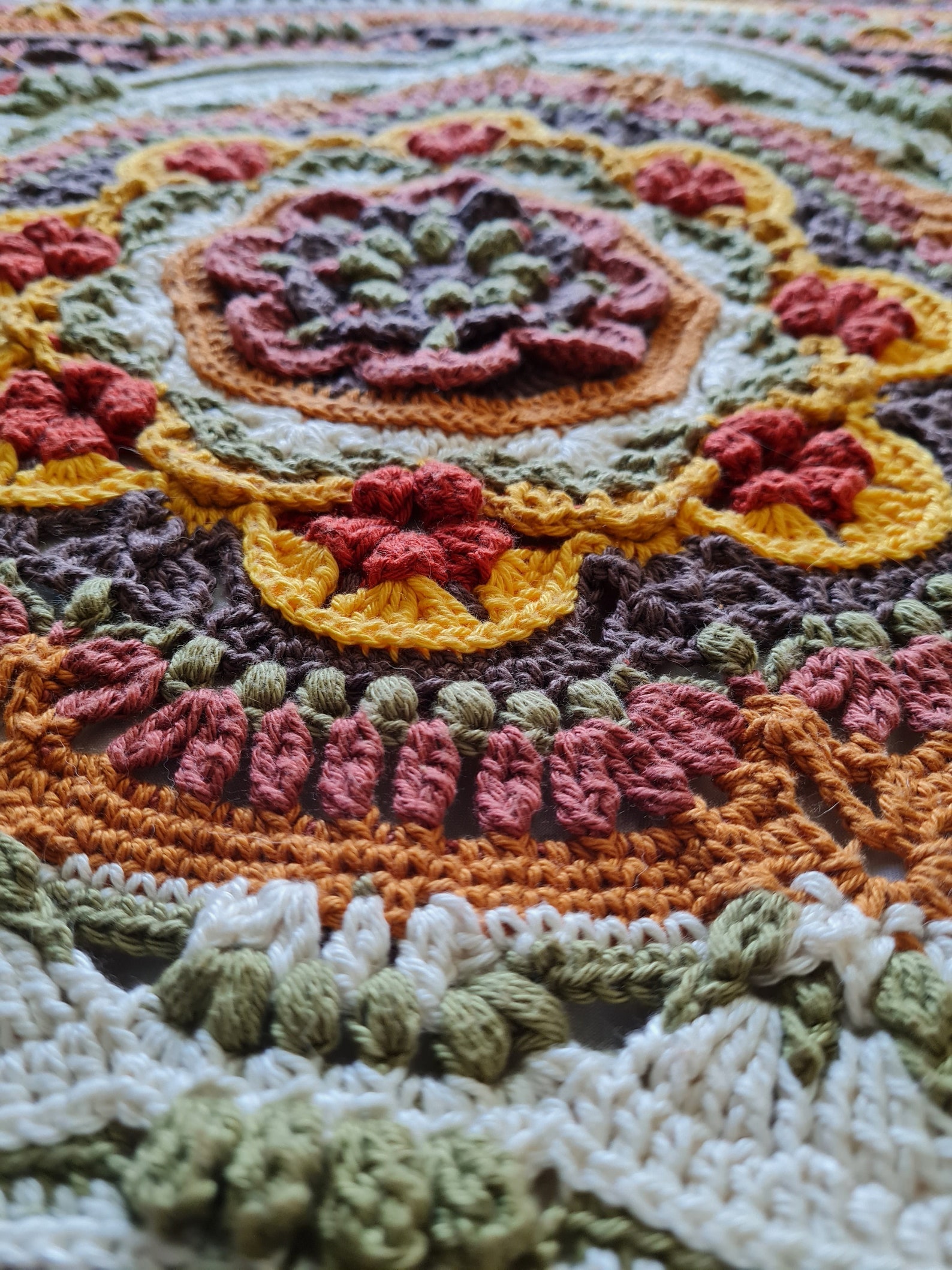 Flora De Flora Sunset Mandala Crochet Blanket - Etsy