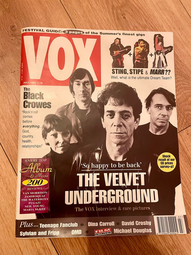 Vox Magazine. Velvet Underground. Vintage Music Magazine. July 1993 - Etsy