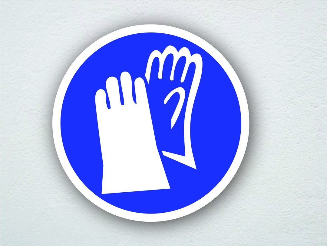 SAFETY GLOVES Pictogram Sticker Safety Standard ISO 7010 - Etsy