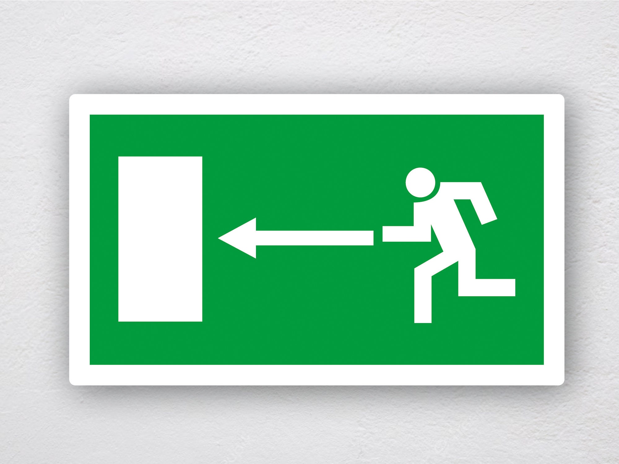 EMERGENCY EXIT LEFT Pictogram Sticker Safety Standard ISO - Etsy