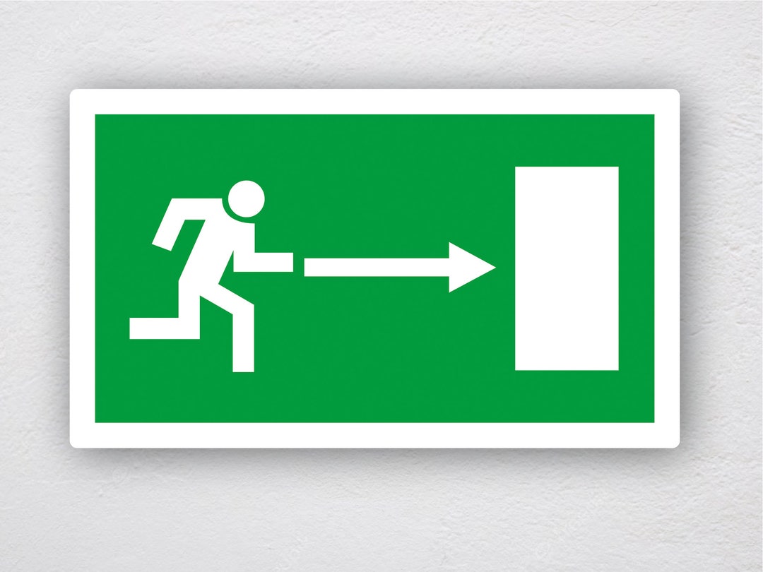 EMERGENCY EXIT RIGHT Icon Sticker - Etsy