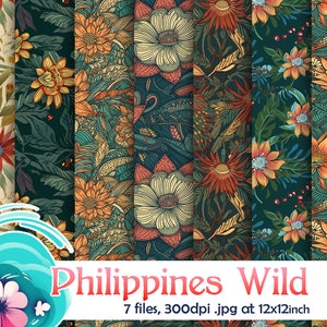Philippines Native Flowers Seamless Pattern - Etsy