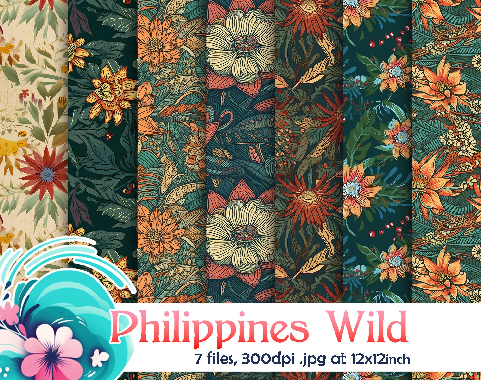 Philippines Native Flowers Seamless Pattern - Etsy