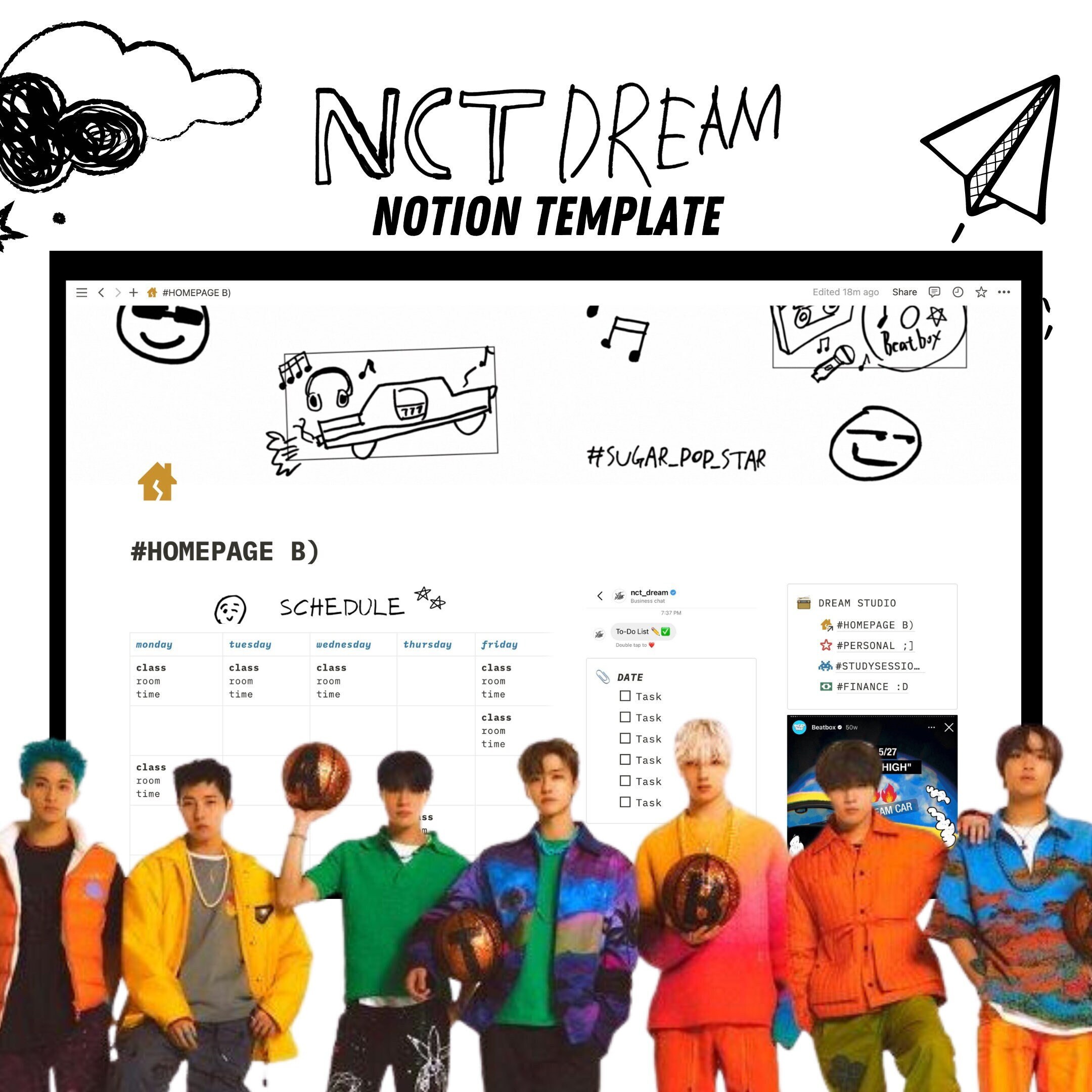 NCT Dream Themed Notion Template Notion for Students, NCT Dream Beatbox ...
