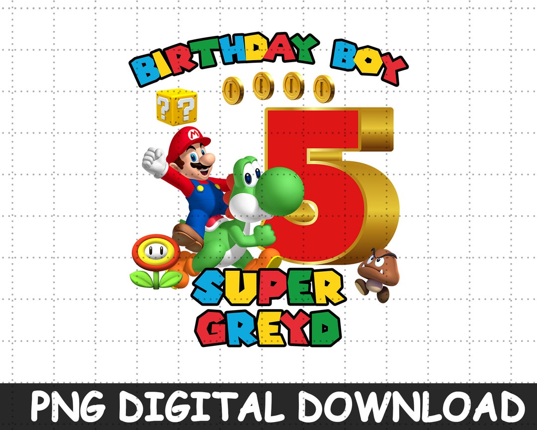 Custom Super Mario Birthday Design, Custom Super Mario PNG Images, High ...