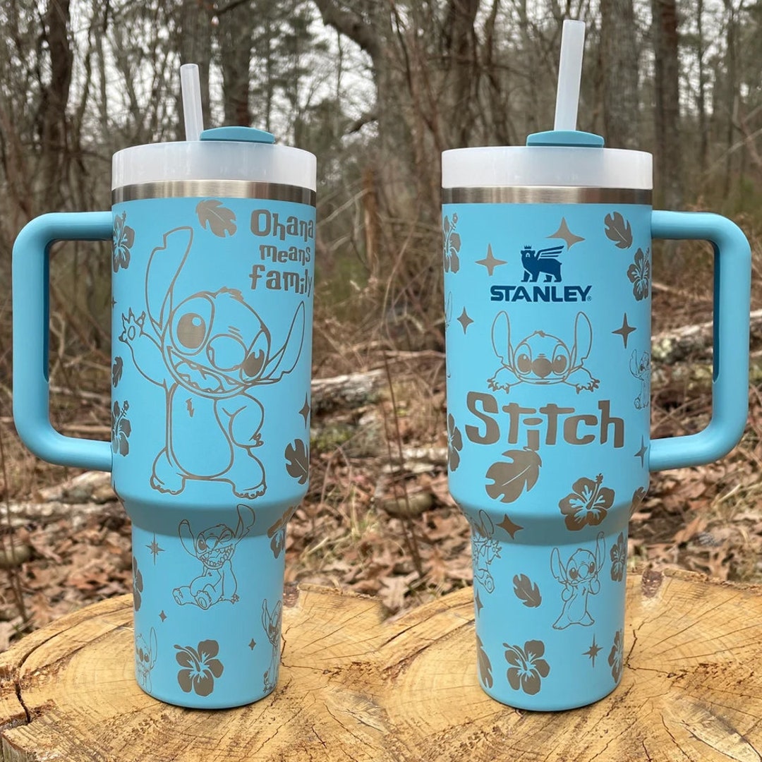 Disney Stitch 40oz Engraved Tumbler, Handle Stainless Steel Engraved ...