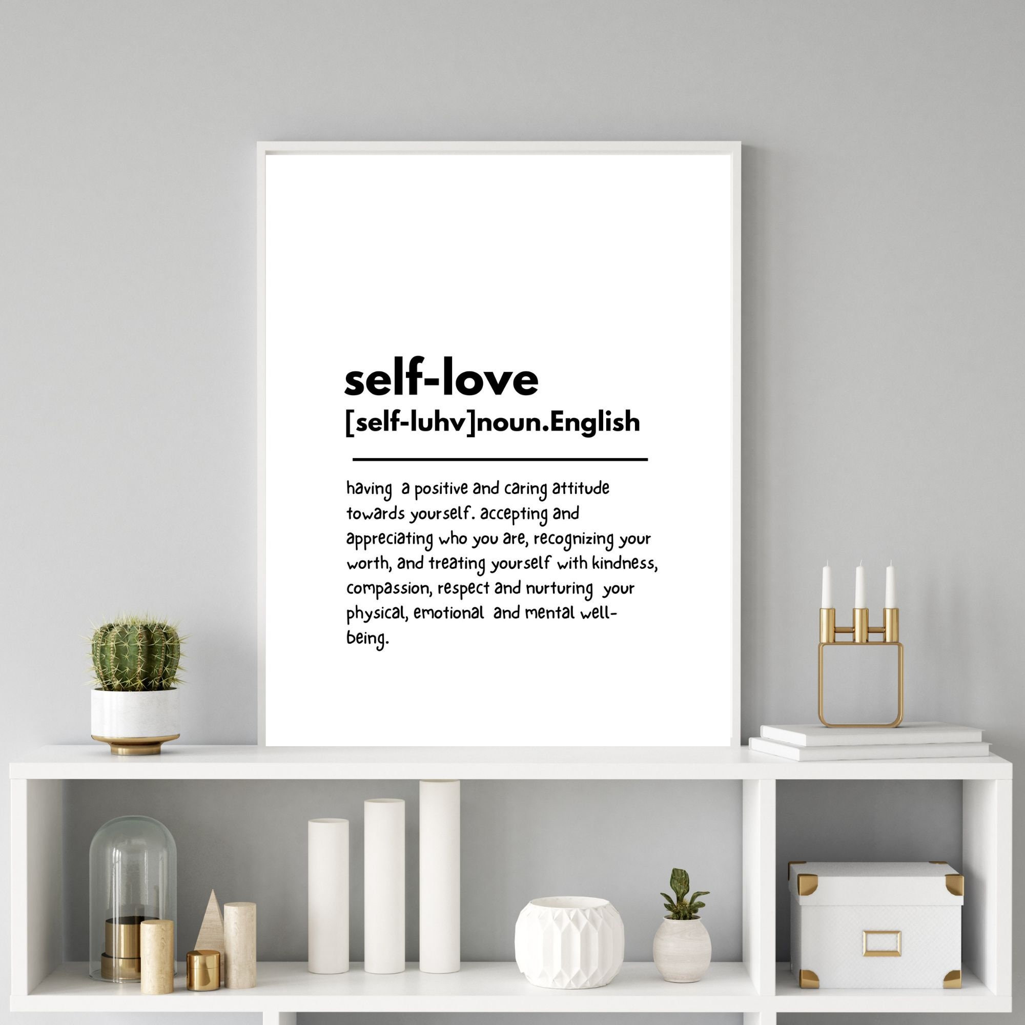 Self Love Definition Printable Wall Art I Self Love Quote I - Etsy
