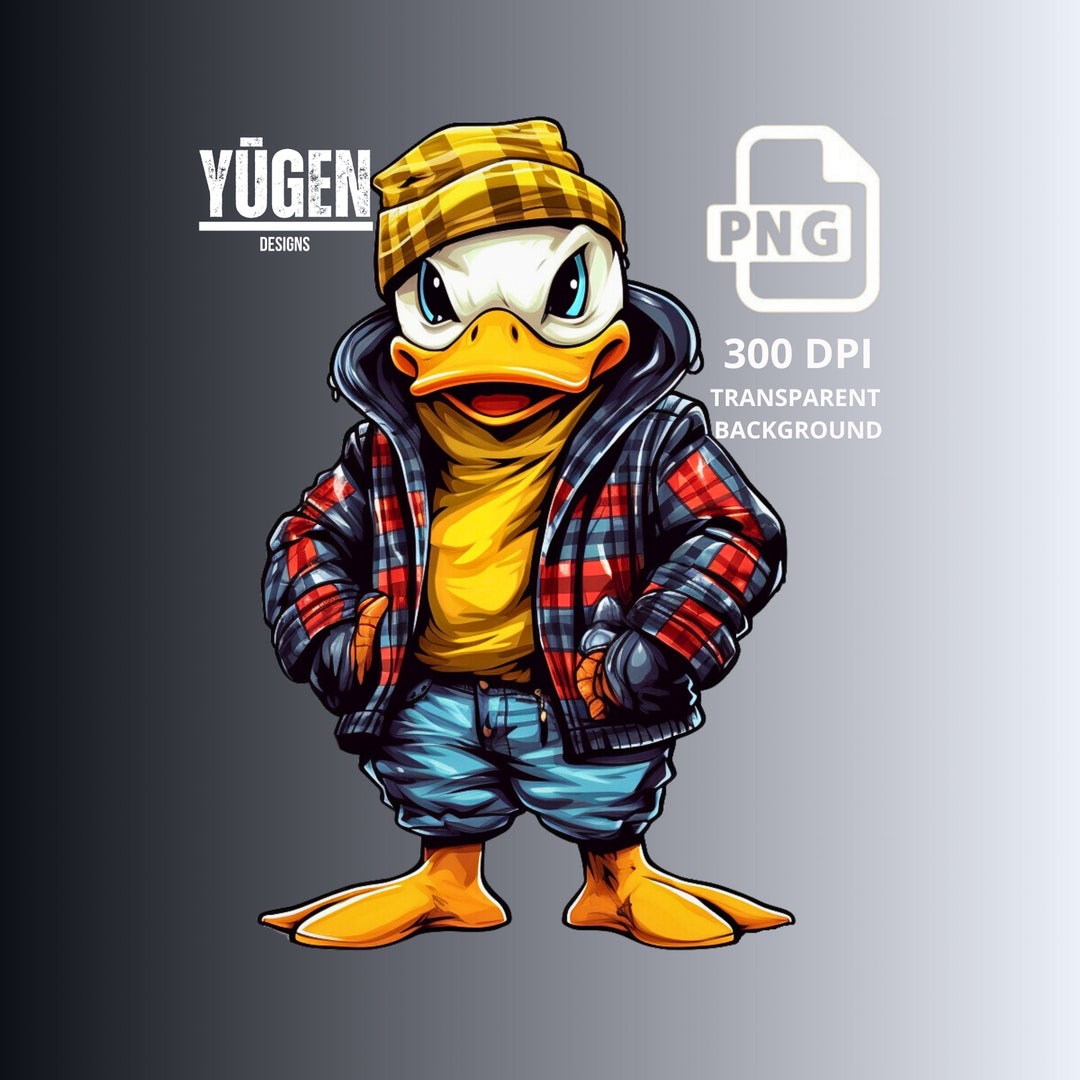 Gangsta Duck PNG Graphic T-shirt Digital Design, Graffiti Urban ...