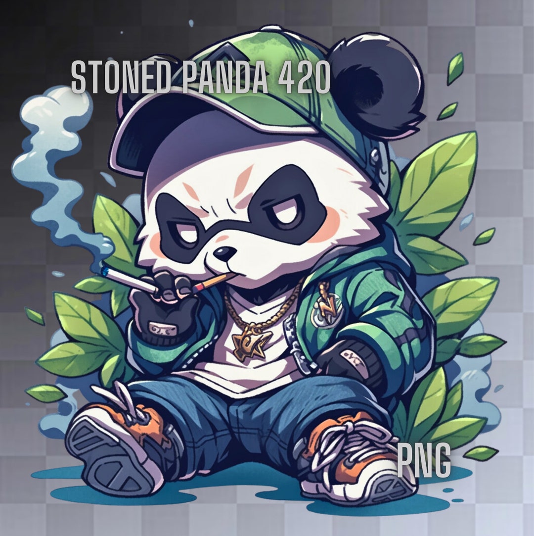 Stoned Panda Weed Smoking Animal PNG Cannabis PNG T-shirt - Etsy