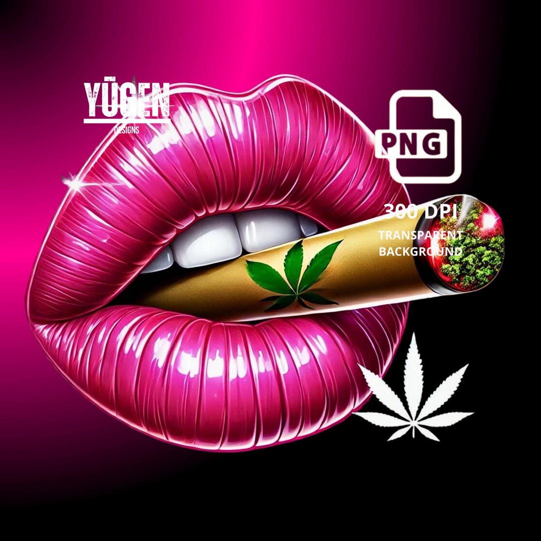 Weed Lips Png, Marijuana Sublimation Design, Lips Clipart, Digital Pink ...