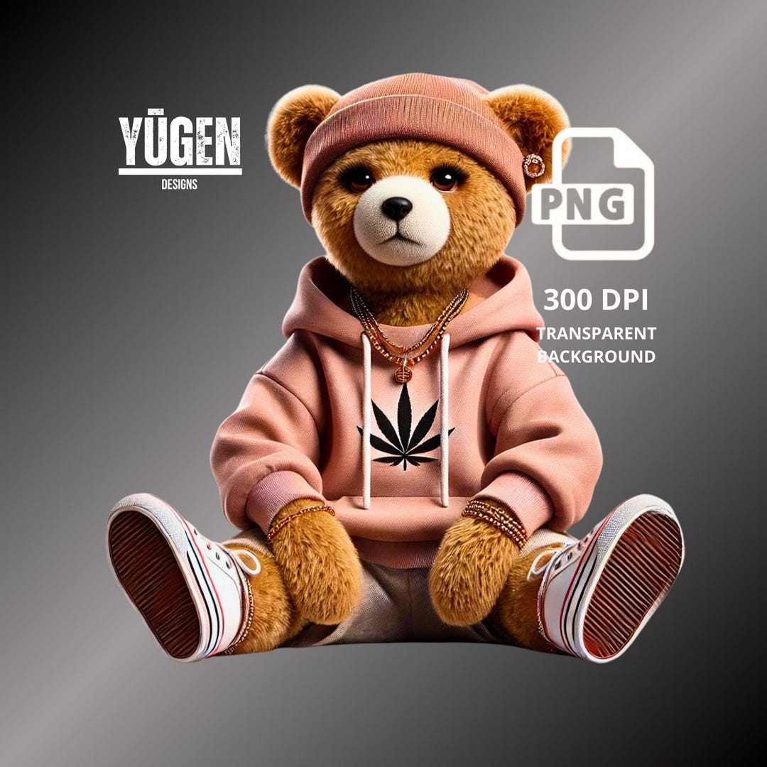 Gangsta Female Teddy Bear Stoner, Hip Hop Teddy Bear, 420 Urban Teddy ...