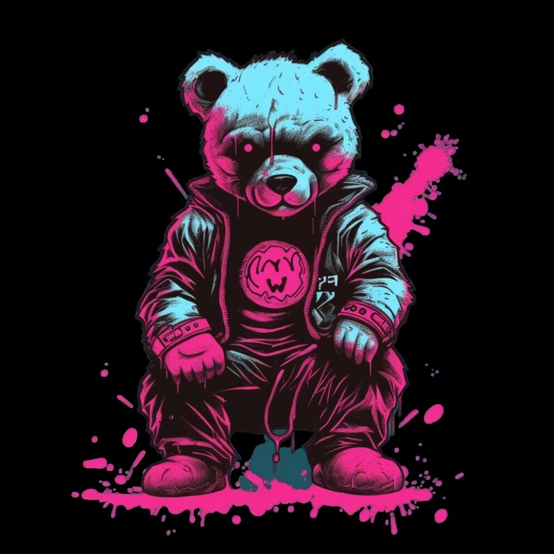 T-shirt Designs Bundle Gangsta Teddy Bear Design Streetwear - Etsy