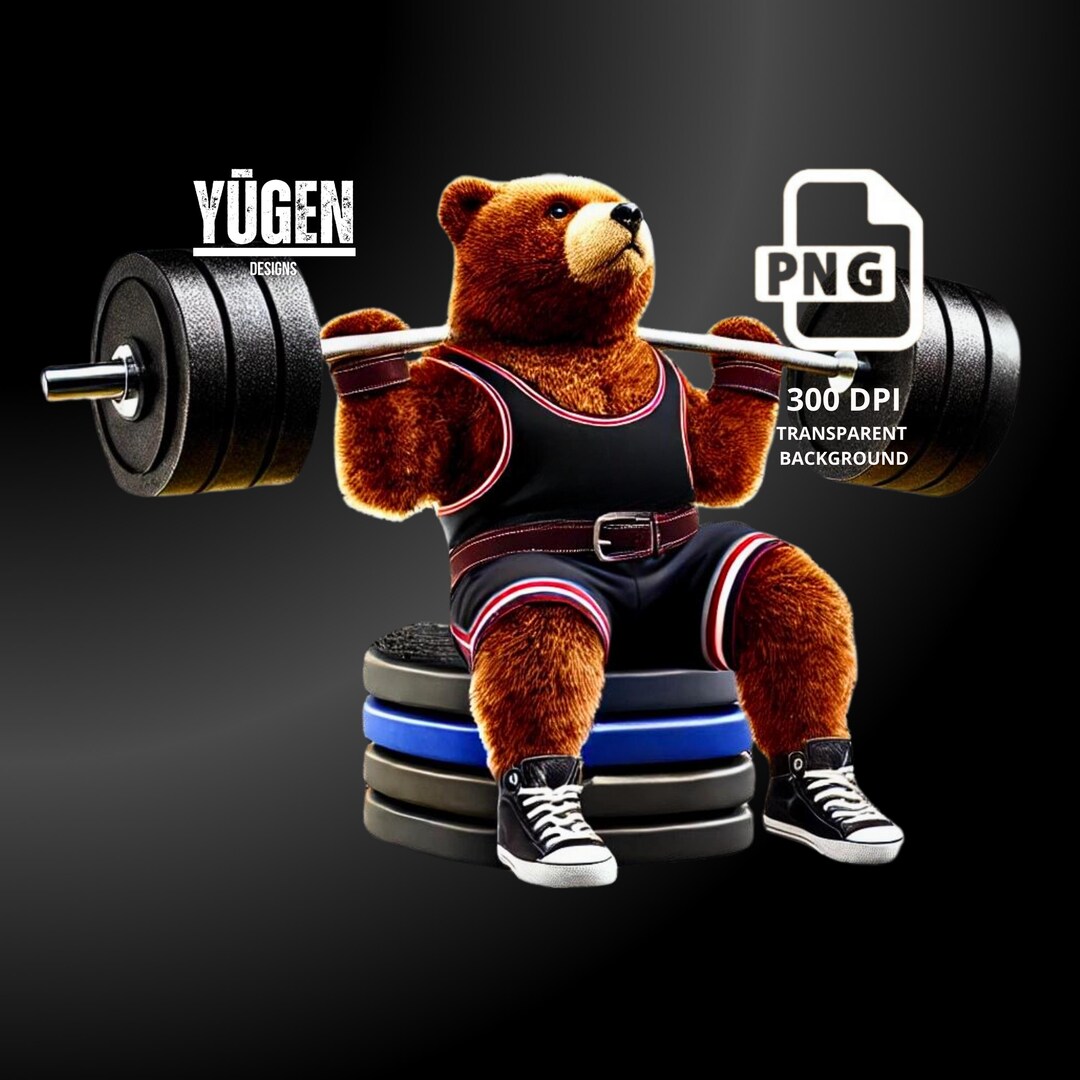 Streetwear Weight Lifting Bear Bodybuilder Urban Cartoon, Strongman ...