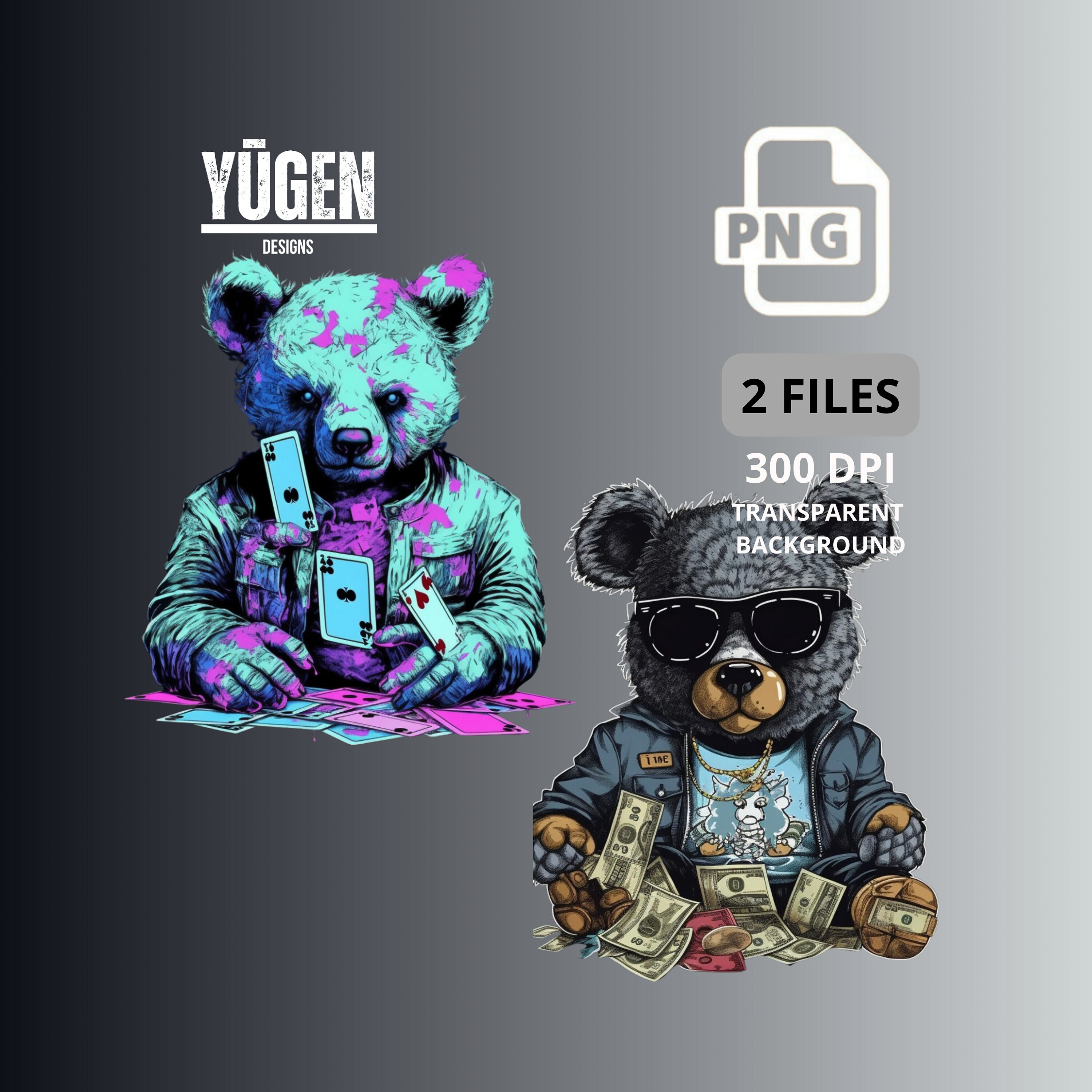 T-shirt Designs Bundle, Gangsta, Teddy Bear Design, Streetwear Design ...