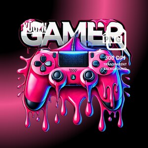 Dripping Pink Gamer Png, Graffiti Gaming Controller Sublimation Design ...