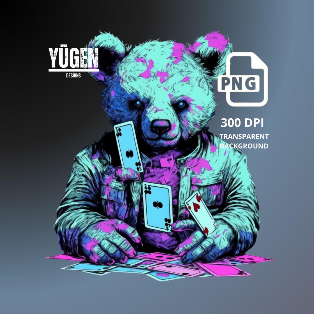 T-shirt Design, Gangsta, Teddy Bear Poker Player Design, Streetwear ...
