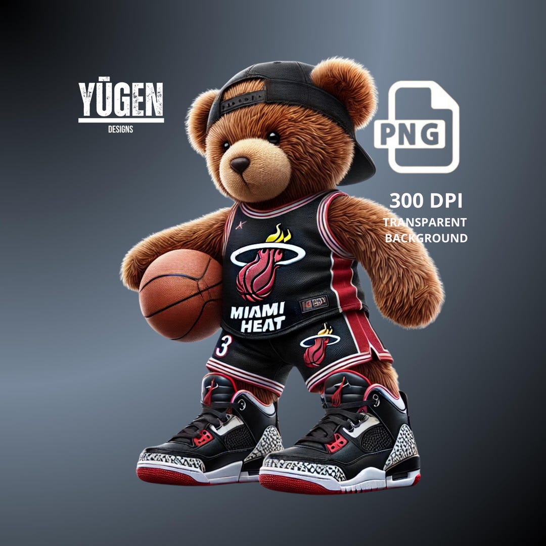 Basketball Hip Hop Gangsta Teddy Bear Cartoon Digital Download PNG, B ...