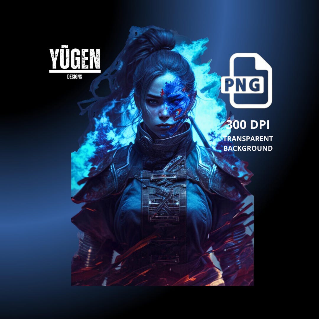 Female Ronin T-shirt Design PNG, Digital Download PNG, Commercial Use ...