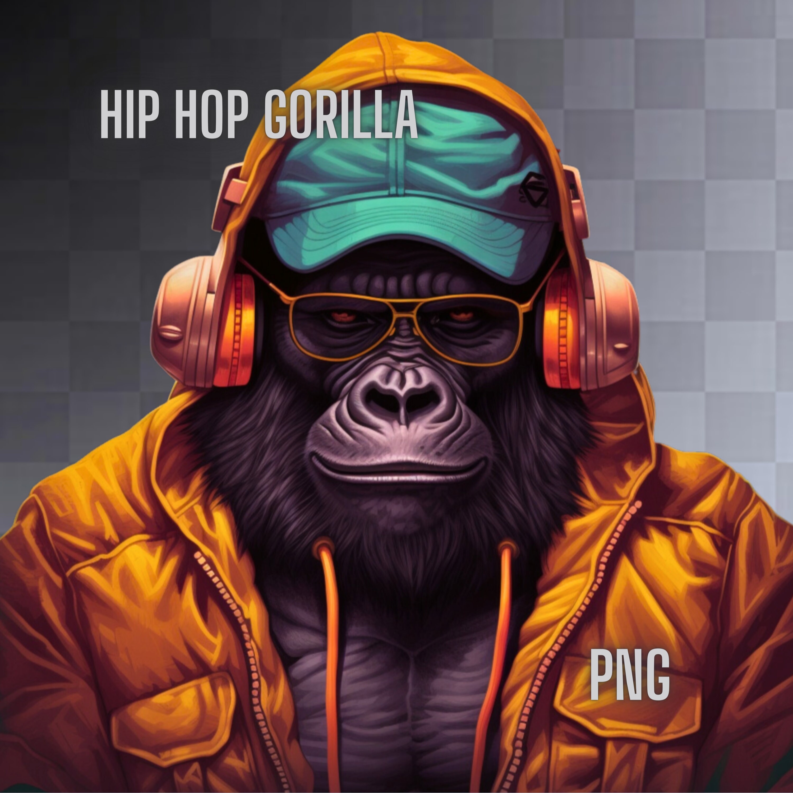 Hip Hop Gorilla T-shirt Design PNG Digital Download PNG - Etsy