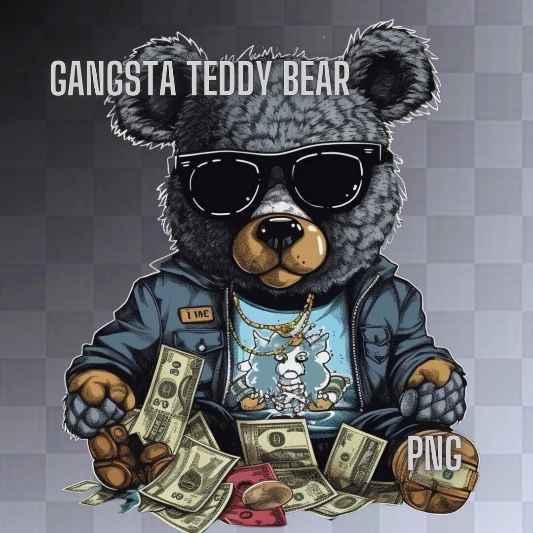 Gangsta Teddy Bear T-shirt Design Digital Download PNG Digital - Etsy
