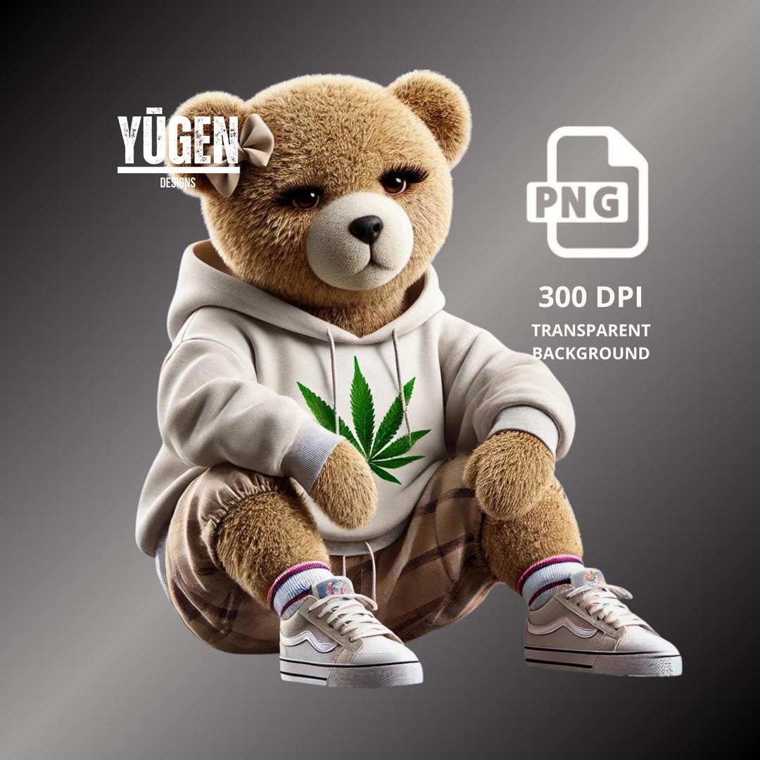Gangsta Female Teddy Bear Stoner, Hip Hop Teddy Bear, 420 Urban Teddy ...