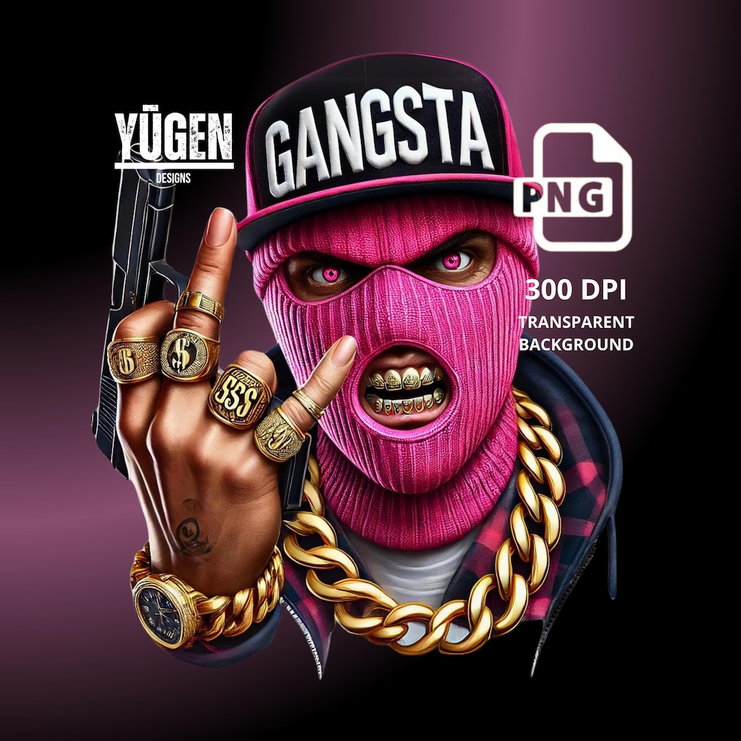 Armed Ski Mask Gangster PNG, Gangster PNG, Urban Designs, Streetwear ...
