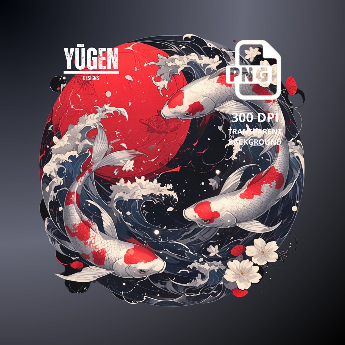 Koi Fish Japanese Design, T-shirt Design, T-shirt POD Design ...