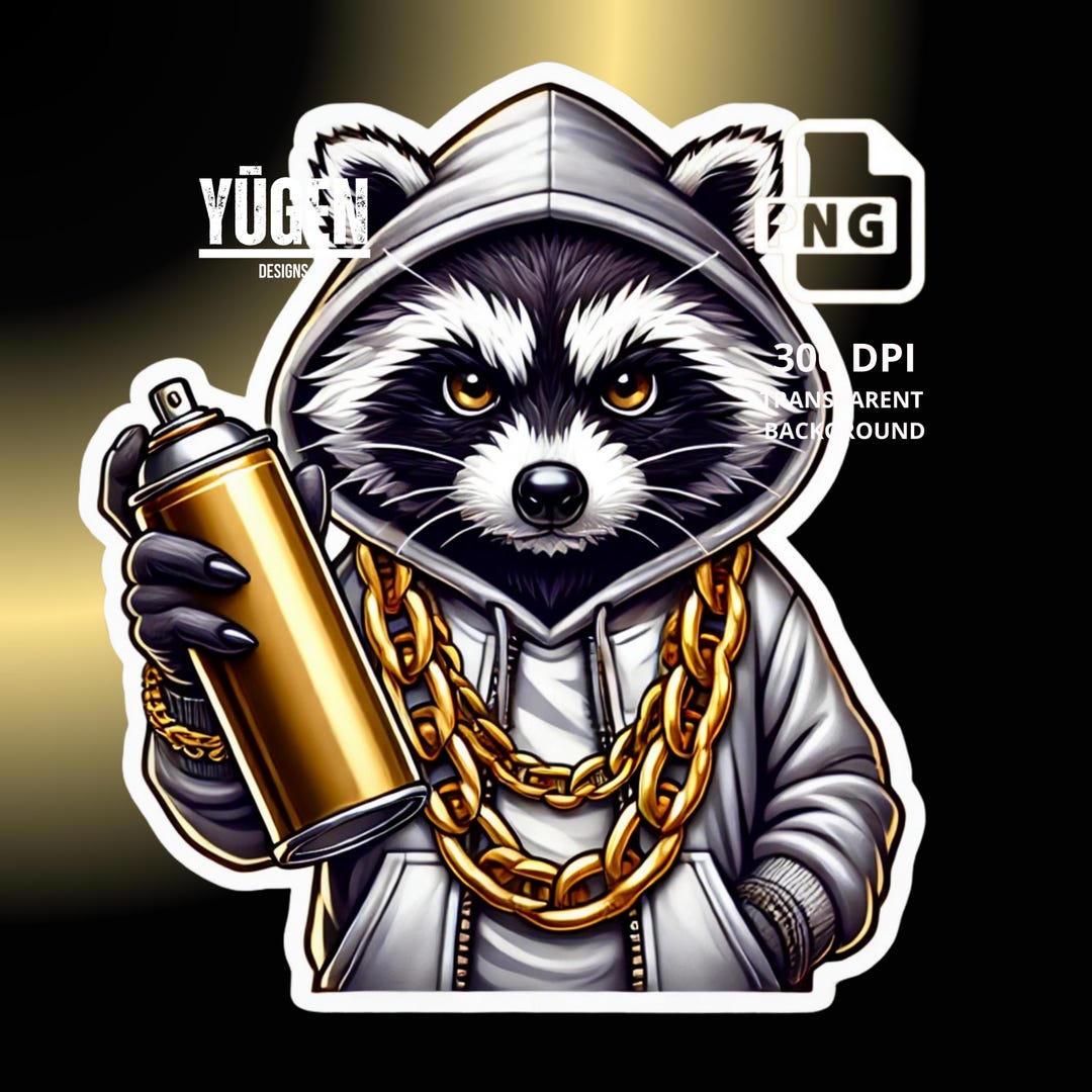 Gangsta Graffiti Raccoon PNG, Trashy Raccoon PNG, Graffiti Raccoon ...