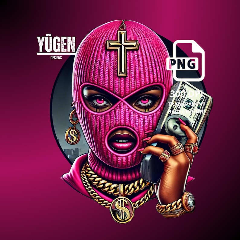 Ski Mask Girl Png Ski Mask Nubian Girl With Money Png Pink Ski Mask ...
