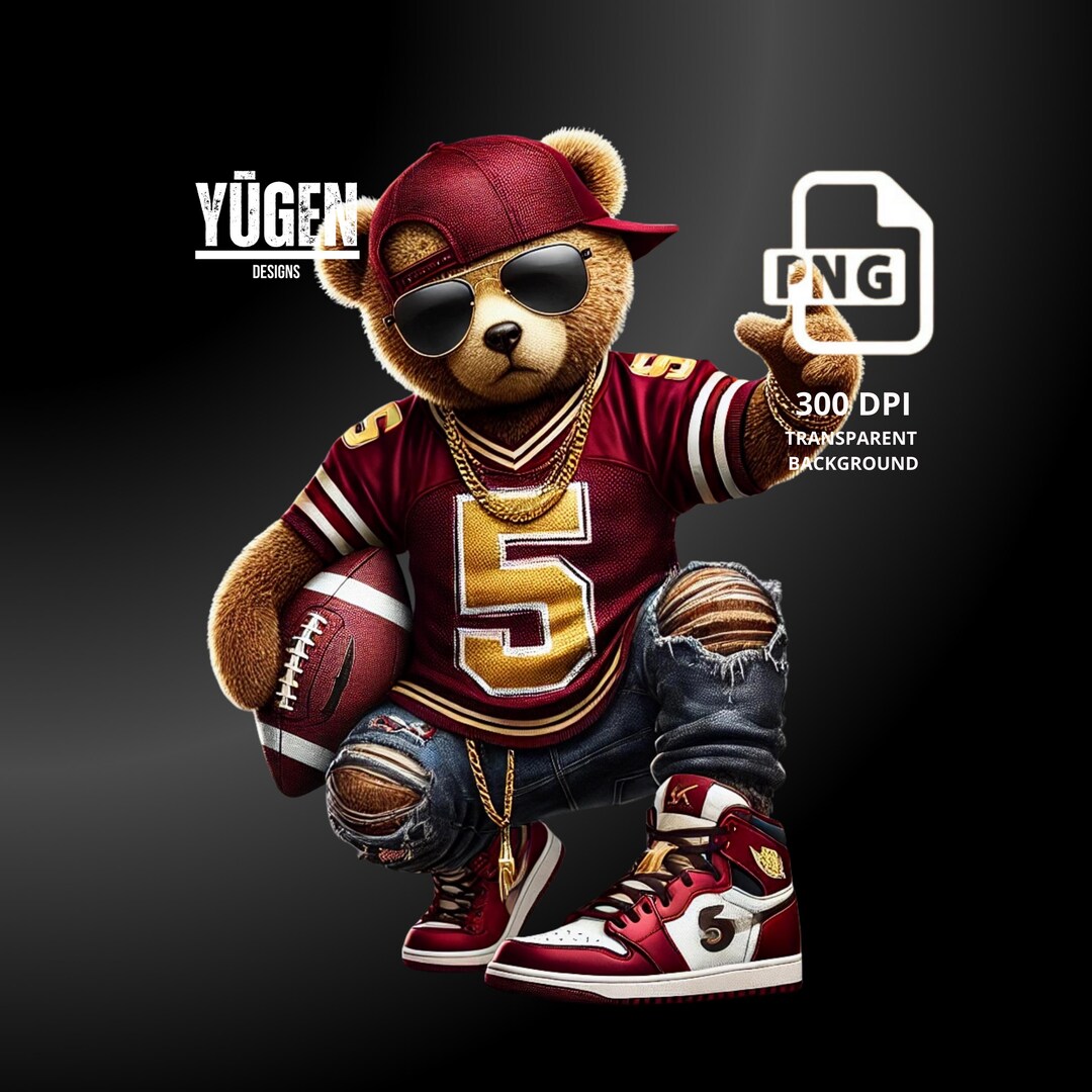 The Commander Teddy Bear Png Washington Football Shirt Gameday Gear ...