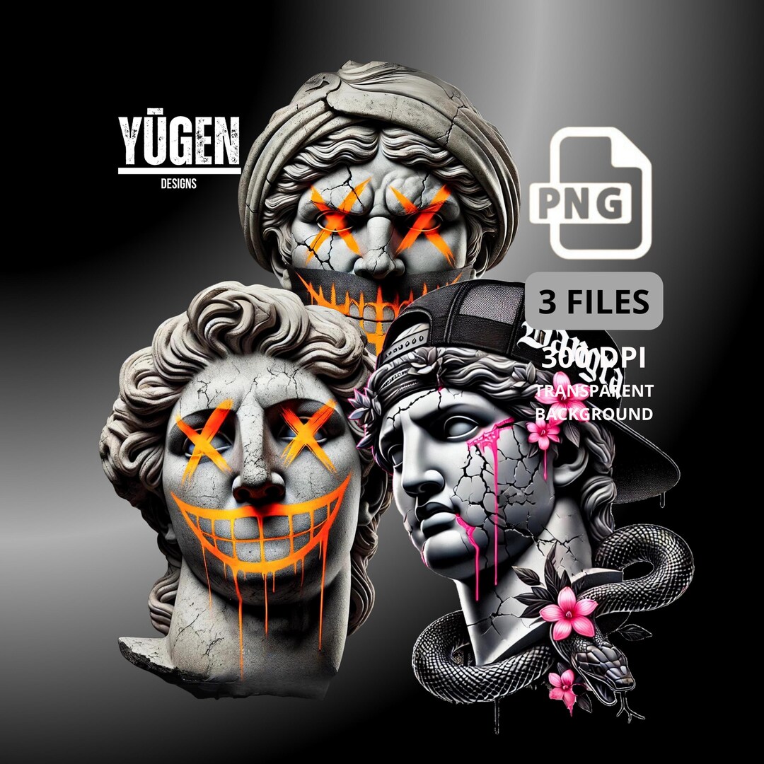 Dripping Smile Gangsta David Statue Bundle 3 Pngs Gangsta Png ...