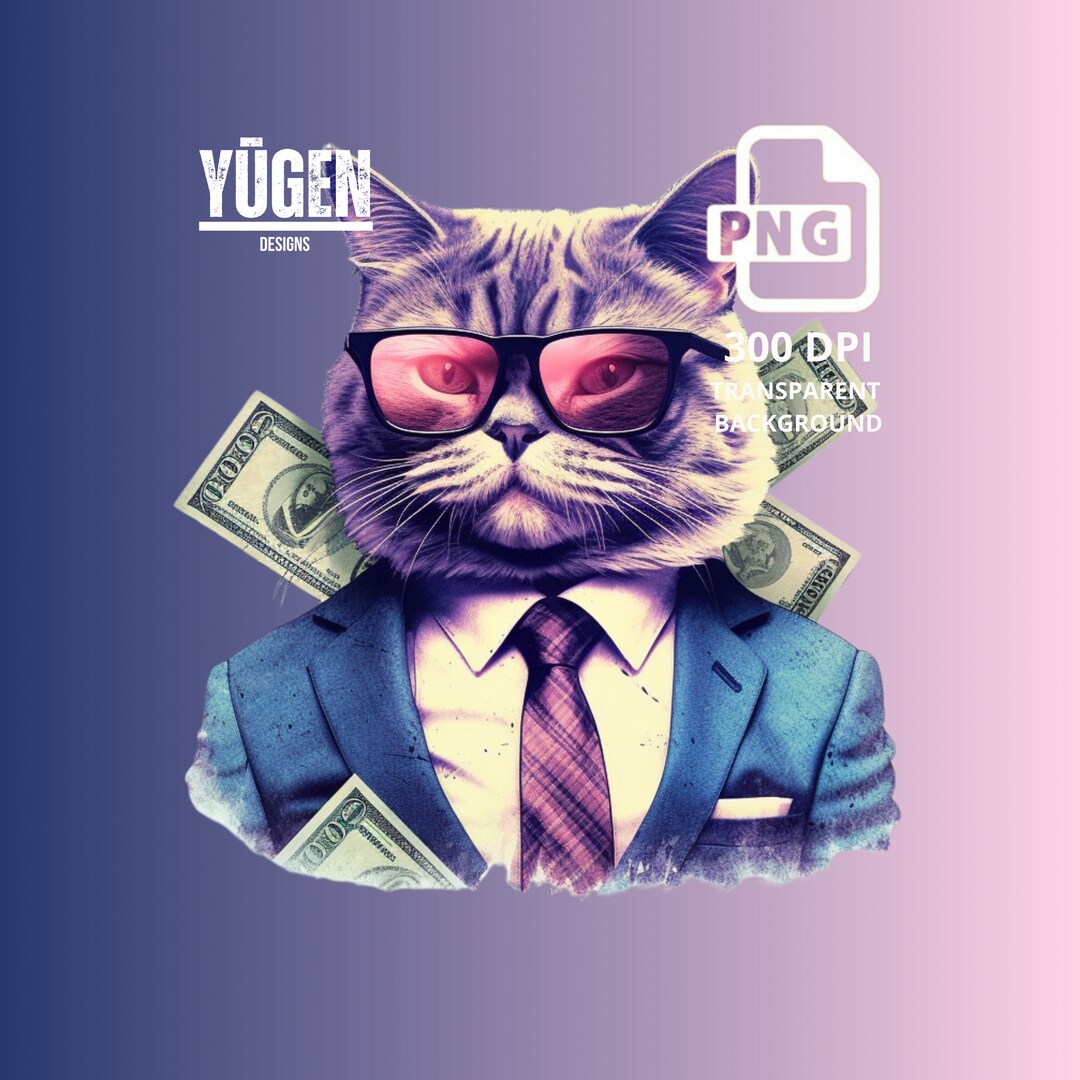 Money Cat PNG Money Png Cat Sublimation Cute Cat Design - Etsy