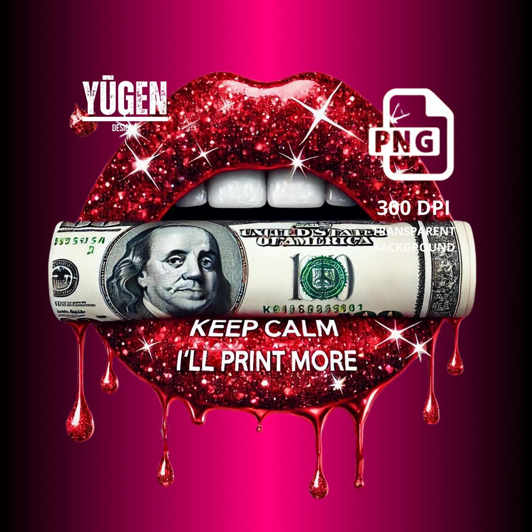 100 Dollar Bill Lips Png Sublimation Design, Digital Art Lips Png ...